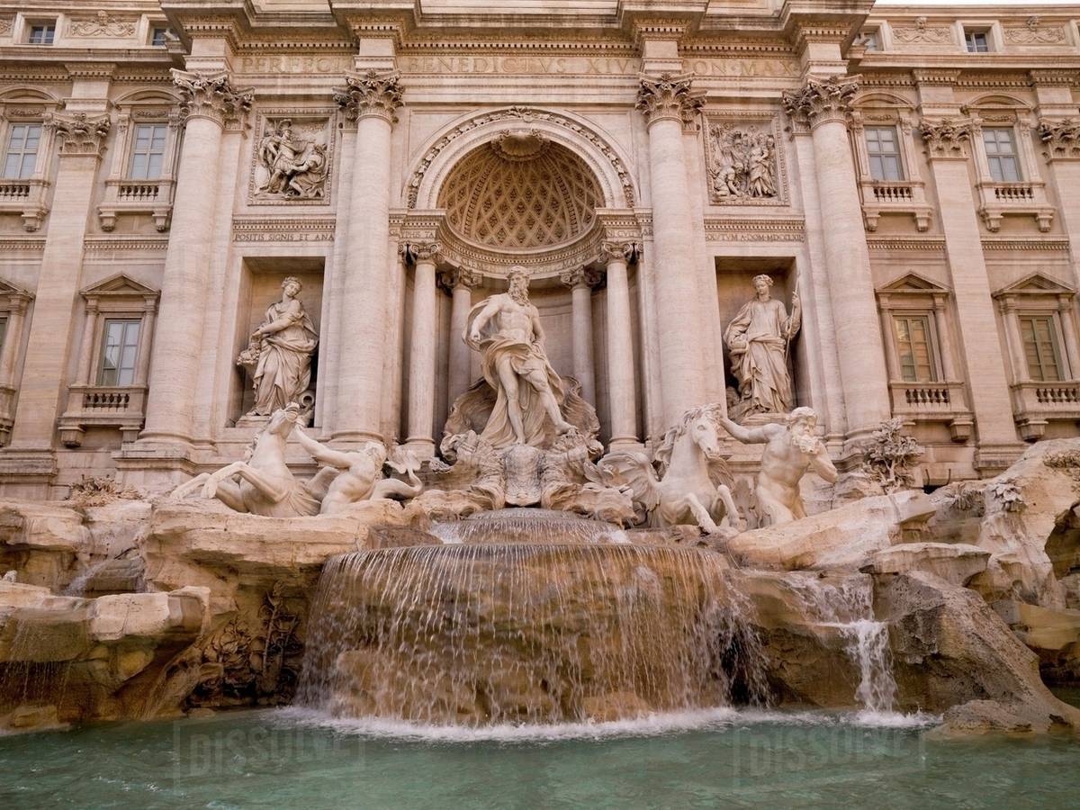 Trevi Fountain, Rome, Italy; Baroque Fountain Completed In 1762 ...