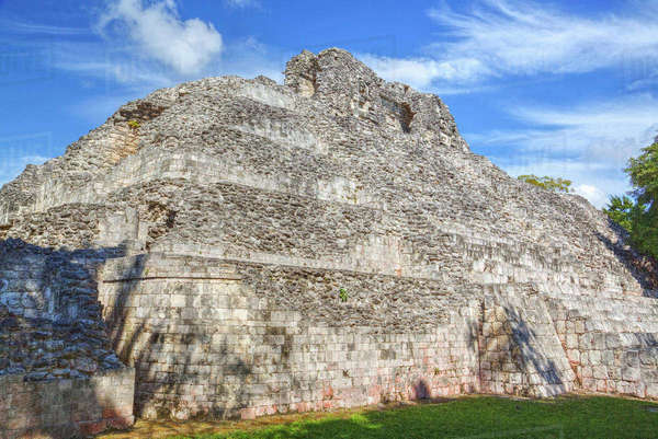 Structure X, Becan, Mayan Ruins; Campeche, Mexico - Stock Photo - Dissolve