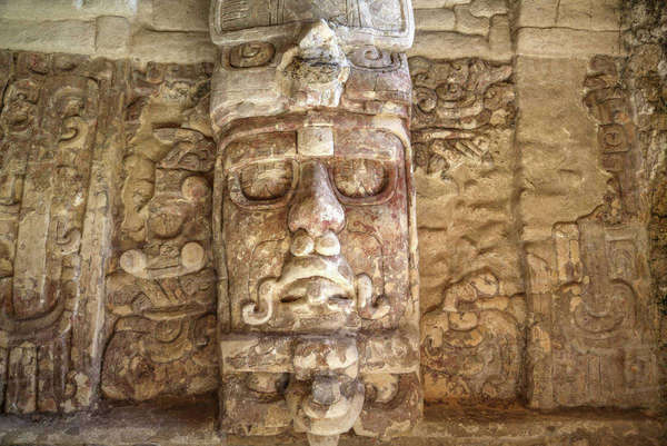 Temple of the Masks, Kohunlich Mayan archaeological site; Quintana Roo ...