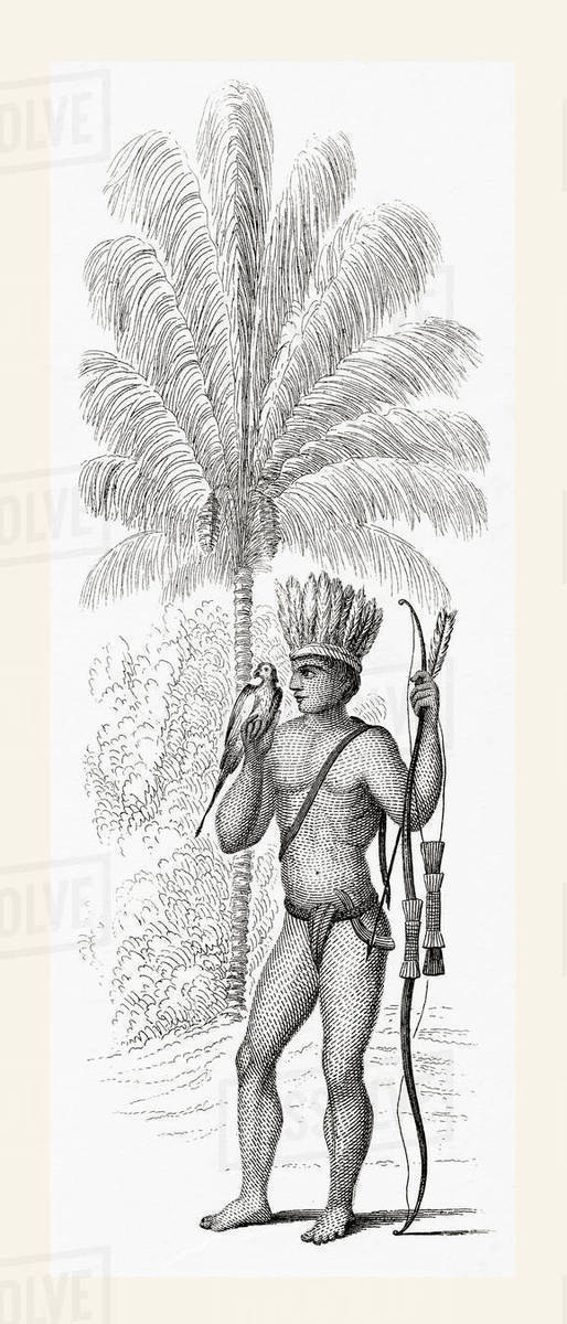 A member of the Arawak tribe of Dutch Guyana; south America in the 19th ...