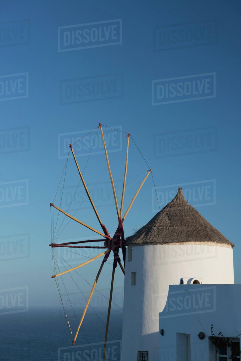 An old windmill; Oia, Santorini, Cyclades, Greek Islands, Greece ...