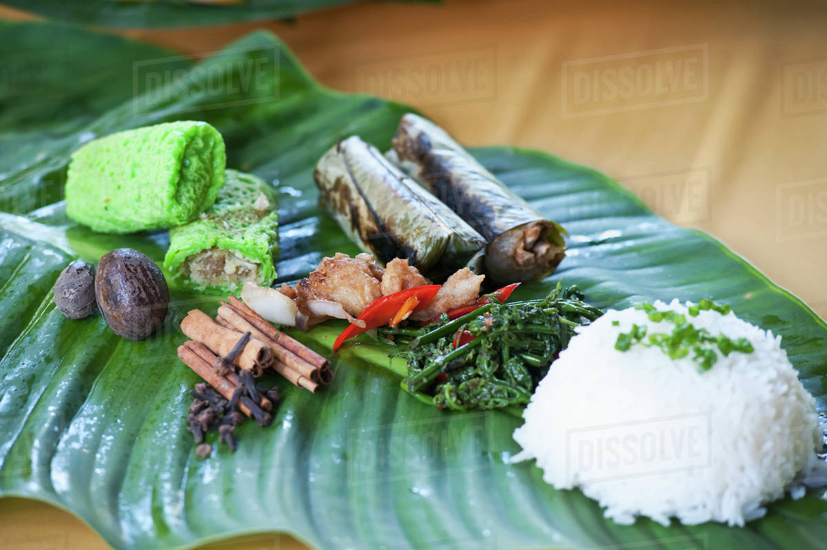 Local food served at Ulu Temburong National Park resort; Brunei ...