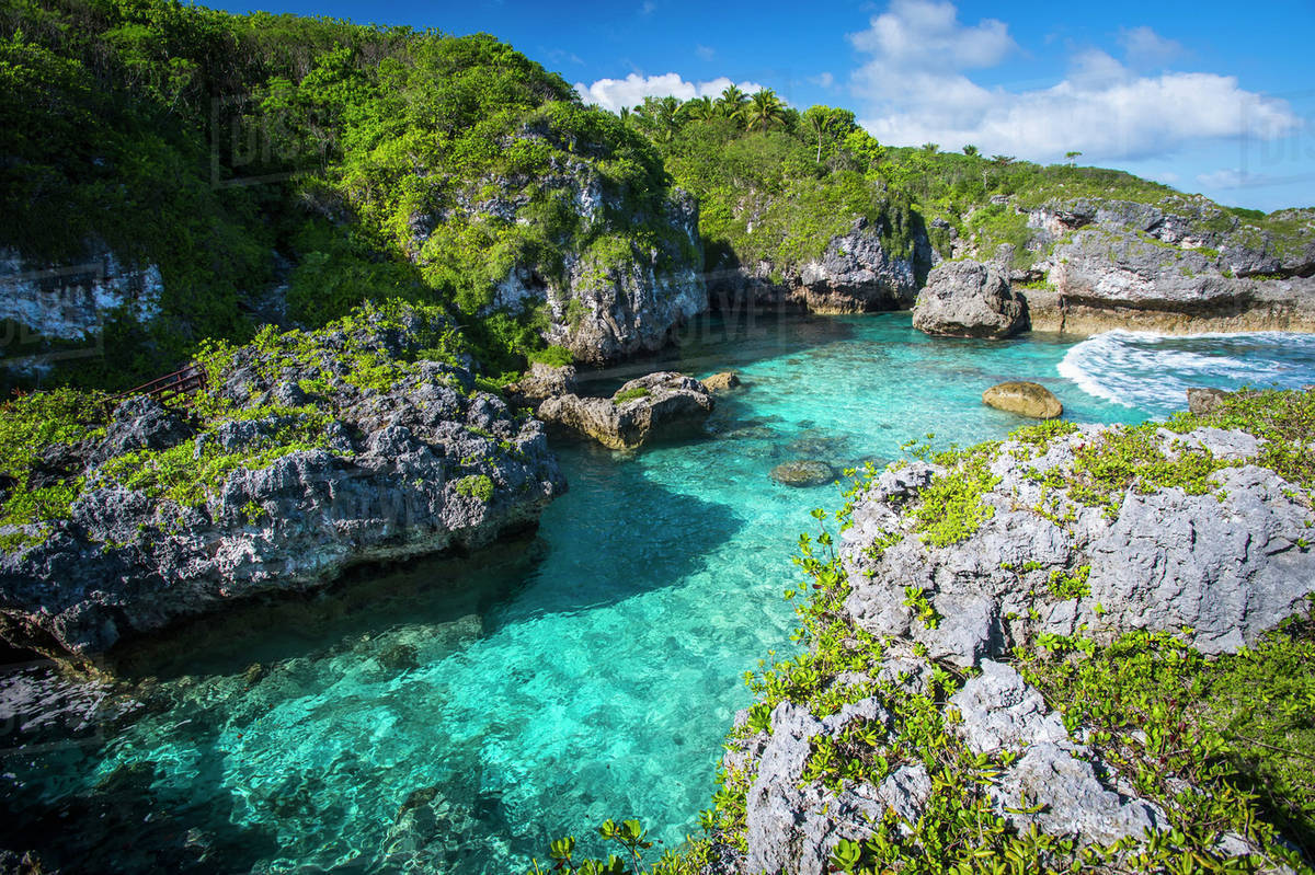 A popular swimming spot on Niue Island; Niue - Royalty-free Stock Photo ...