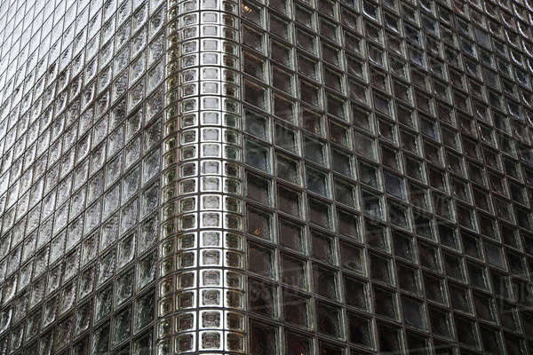 Facade of a wall with glass blocks; Tokyo, Japan - Royalty-free Stock ...