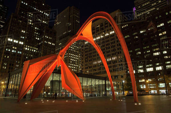 Alexander Calder’s Flamingo sculpture at Federal Plaza, located in ...