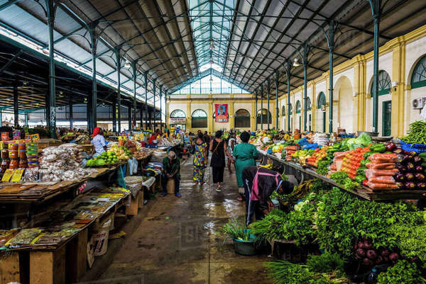 Products for sale at Maputo's Central Market; Maputo, Mozambique ...