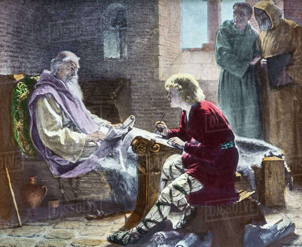 A Hand Coloured Magic Lantern Slide Circa 1900. Venerable Bede ...