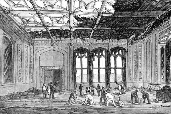 The Illustrated London News Etching From 1853. The Gothic Dining Room ...