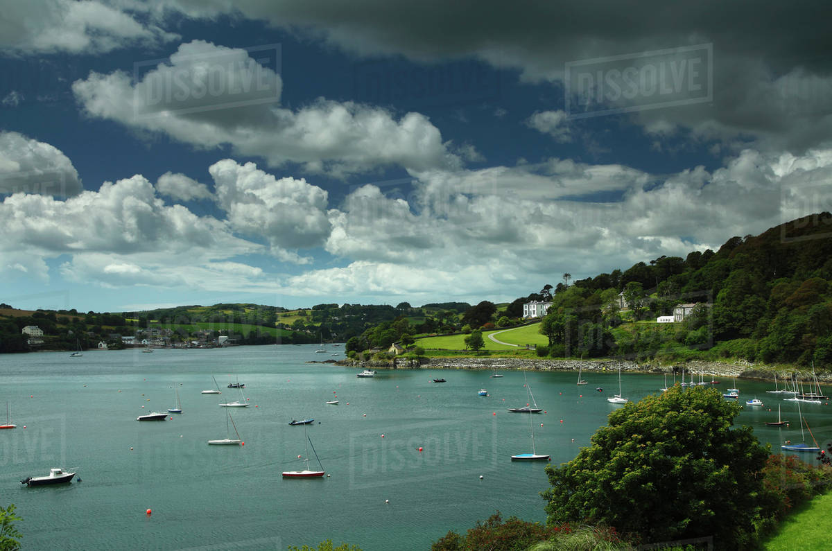 Glandore bay on the Wild Atlantic Way, West Cork; County Cork, Ireland ...