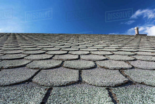 Close Up Of Well Worn Rounded Roof Shingles With Intersting Contours ...