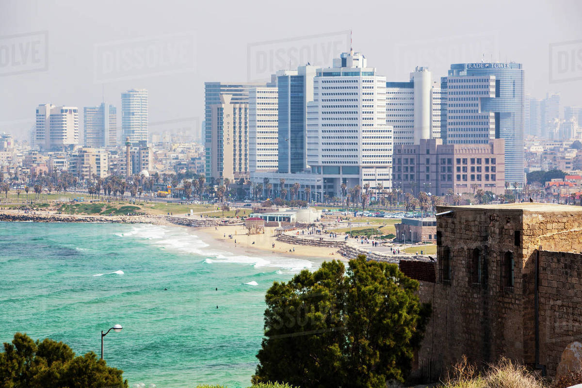Buildings And Beach Along The Sea Of Galilee; Joppa, Israel - Royalty ...