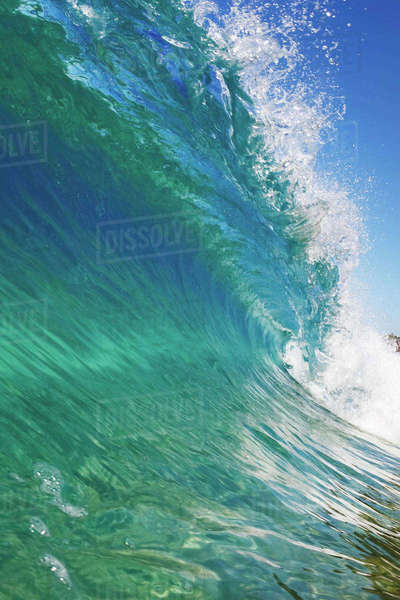 Blue Ocean Wave, View From In The Water - Royalty-free Stock Photo ...