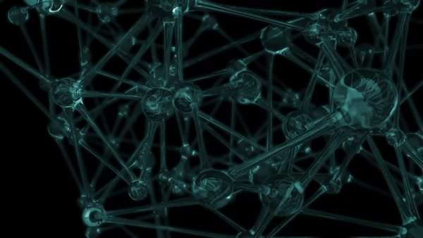 Loop background animation of a glass, neuron-like structure ...