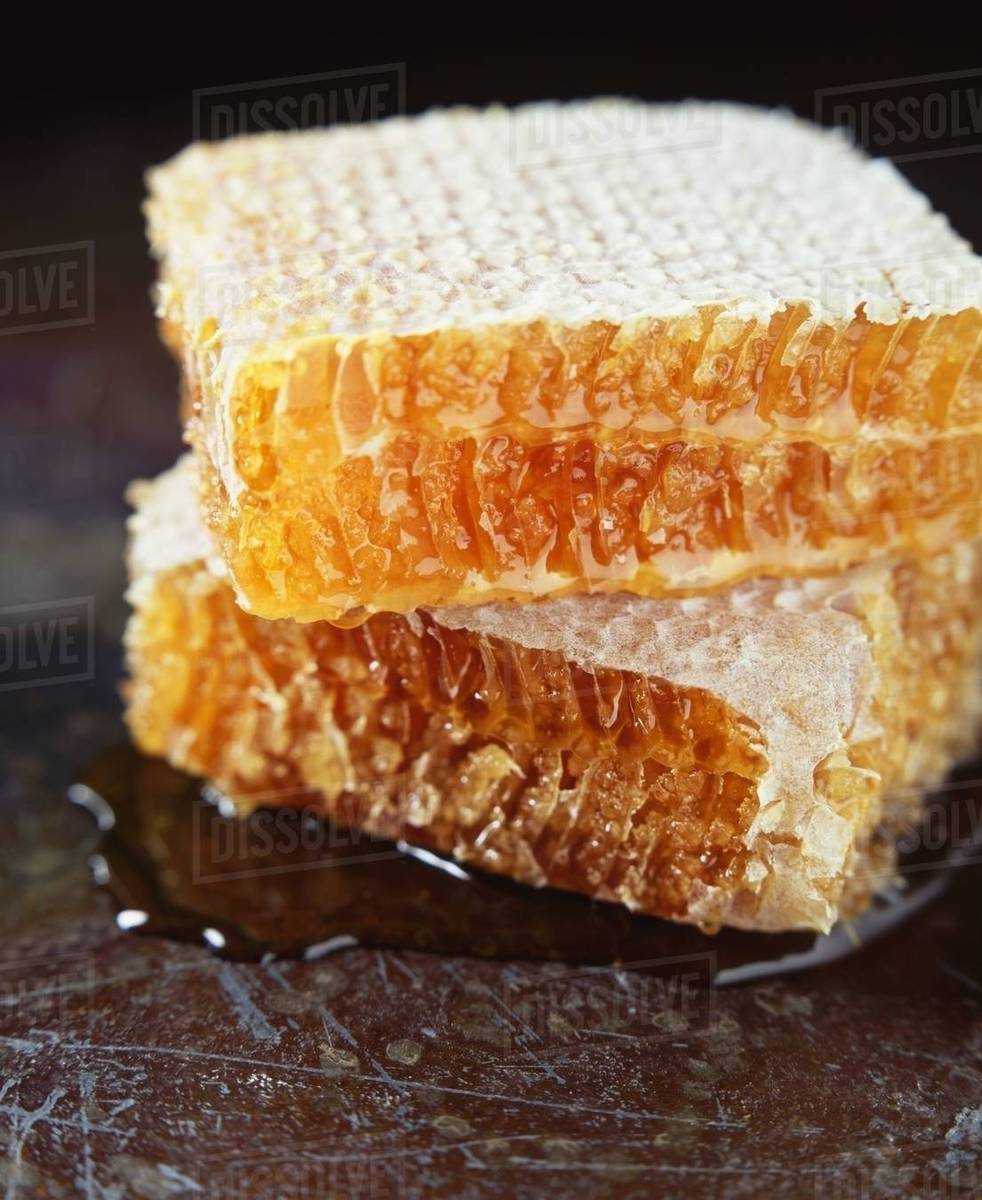 Stack of honeycomb on scratched surface - Royalty-free Stock Photo ...