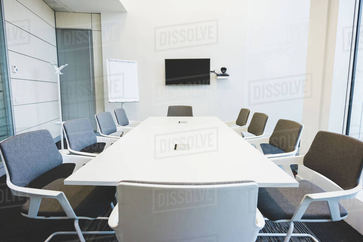 Empty conference table in office boardroom - Royalty-free Stock Photo ...