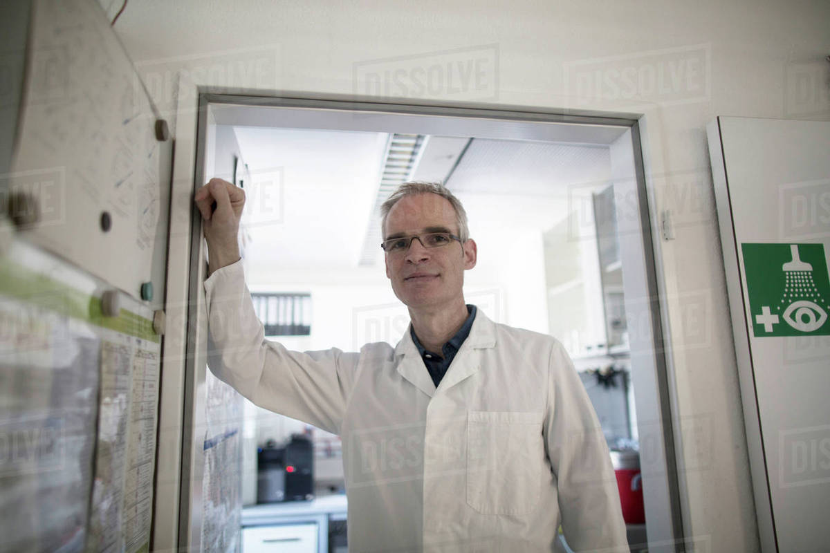 Portrait of male meteorologist at weather station laboratory - Stock ...
