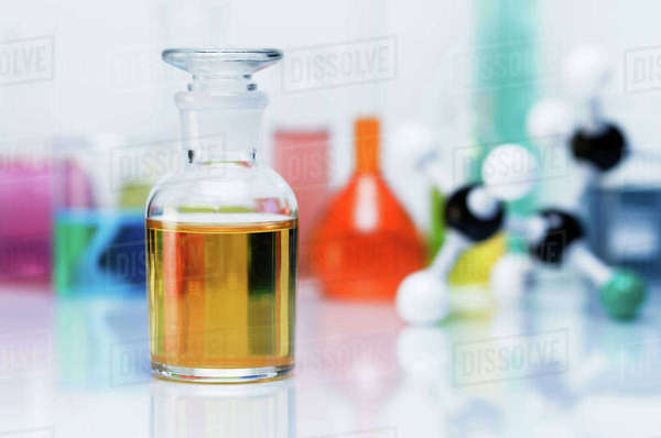 Iron chloride in reagent bottle - Royalty-free Stock Photo | Dissolve