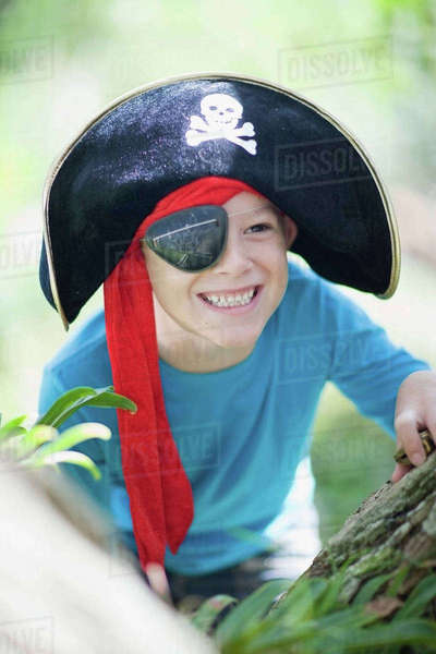 Boy playing in pirate costume - Royalty-free Stock Photo | Dissolve