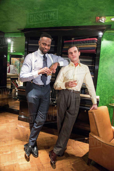 Two stylish tailors in tailors shop, portrait - Royalty-free Stock ...