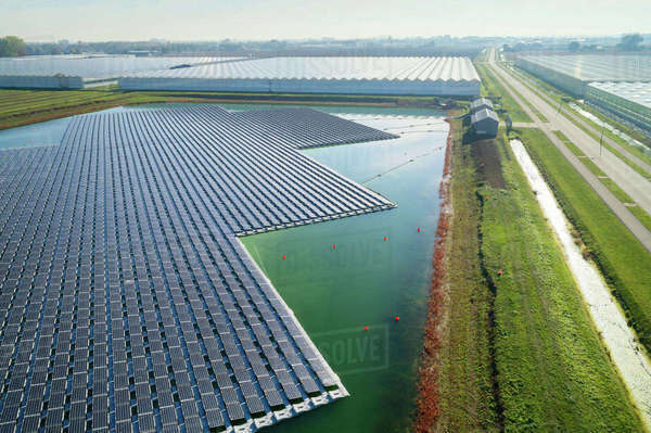 Floating solar panels installed on water supply of neighbouring ...