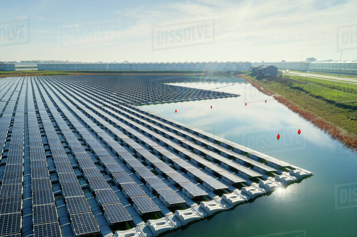 Floating solar panels installed on water supply of neighbouring ...