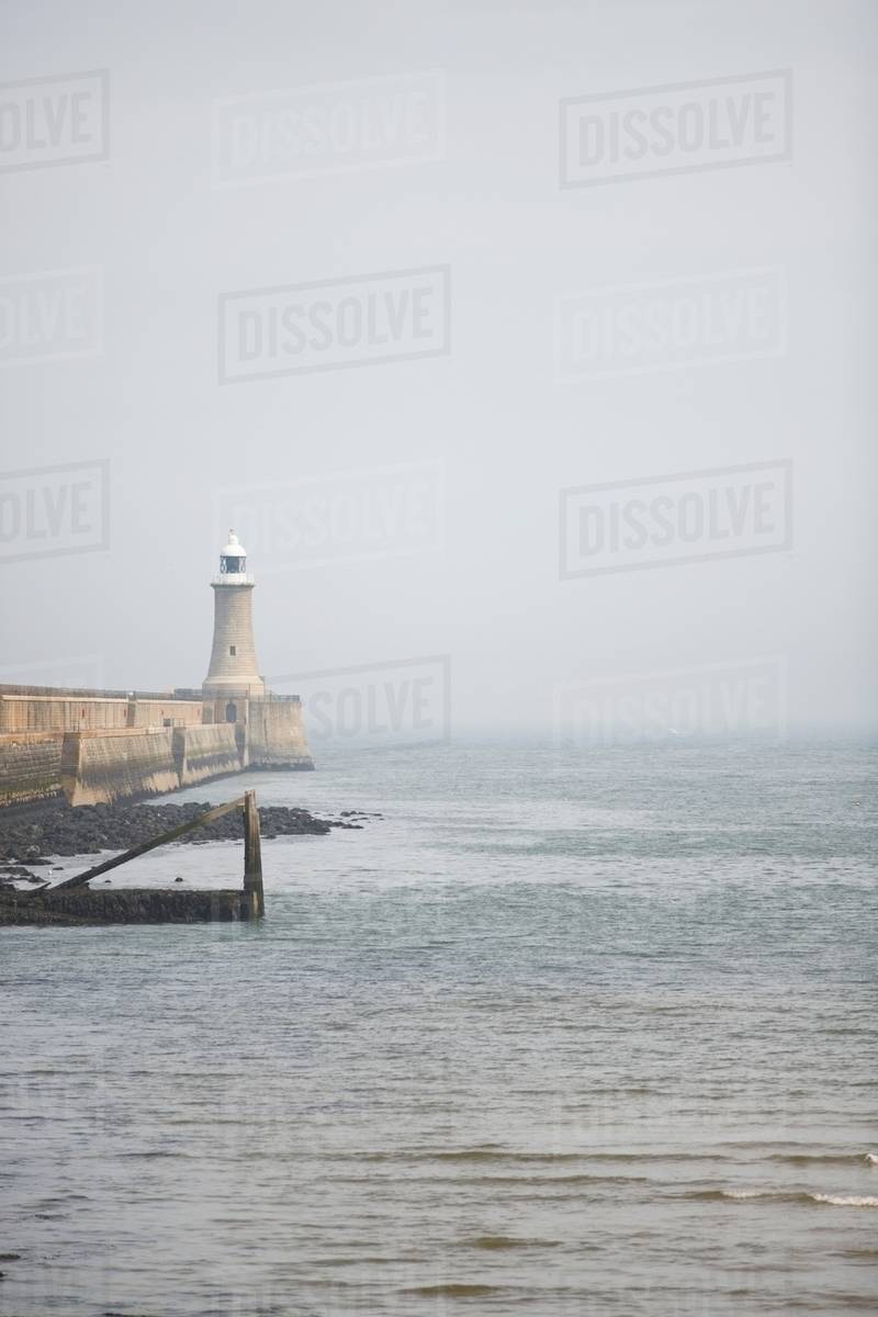 Harbour lighthouse, Tynemouth, Tyne and Wear, United Kingdom - Stock ...