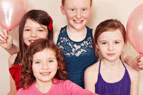 Group of girls at a birthday party - Royalty-free Stock Photo | Dissolve