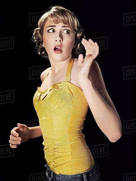 Frightened girl gasping - Royalty-free Stock Photo | Dissolve