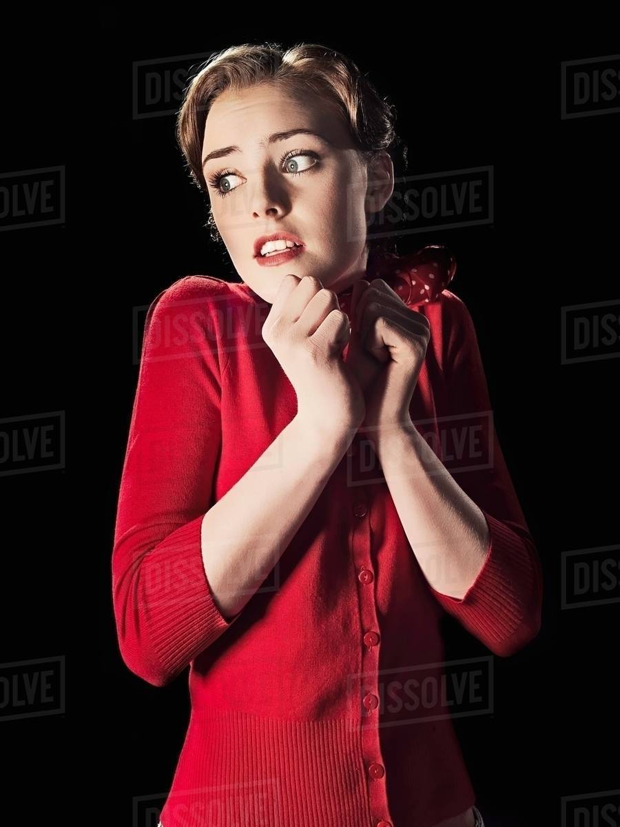 Frightened girl - Royalty-free Stock Photo | Dissolve