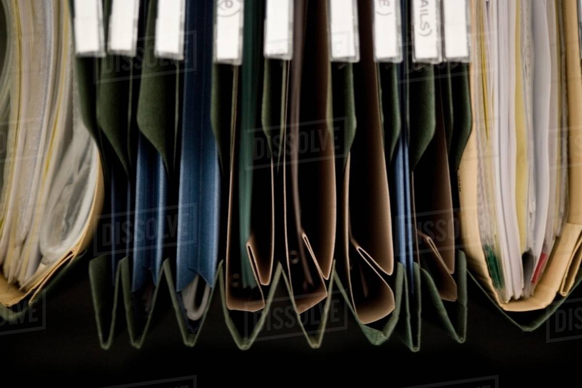 Hanging files, close up - Royalty-free Stock Photo | Dissolve