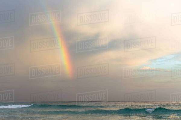 Rainbow over ocean in cloudy sky, Rio De Janerio, Brazil - Royalty-free ...