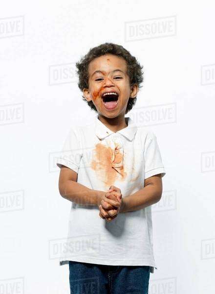 Boy playing with jam - Royalty-free Stock Photo | Dissolve