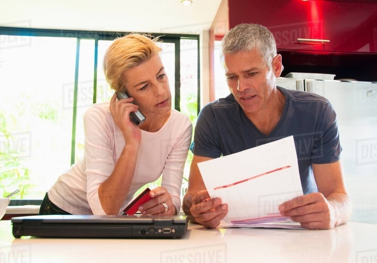 Couple pay bills - Royalty-free Stock Photo | Dissolve