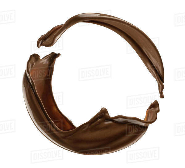 Circle chocolate splash isolated on white background with clipping path ...