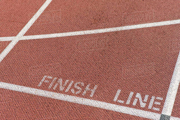 Finishing line of running track - Stock Photo - Dissolve