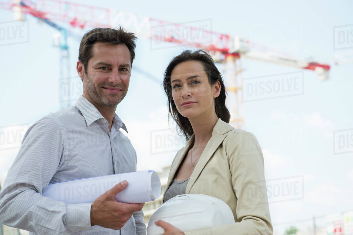 Architects in construction site, portrait - Royalty-free Stock Photo ...