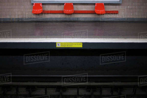 Empty subway platform - Royalty-free Stock Photo | Dissolve