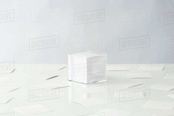 Scattered note paper, stacked notes in center, close-up - Stock Photo ...