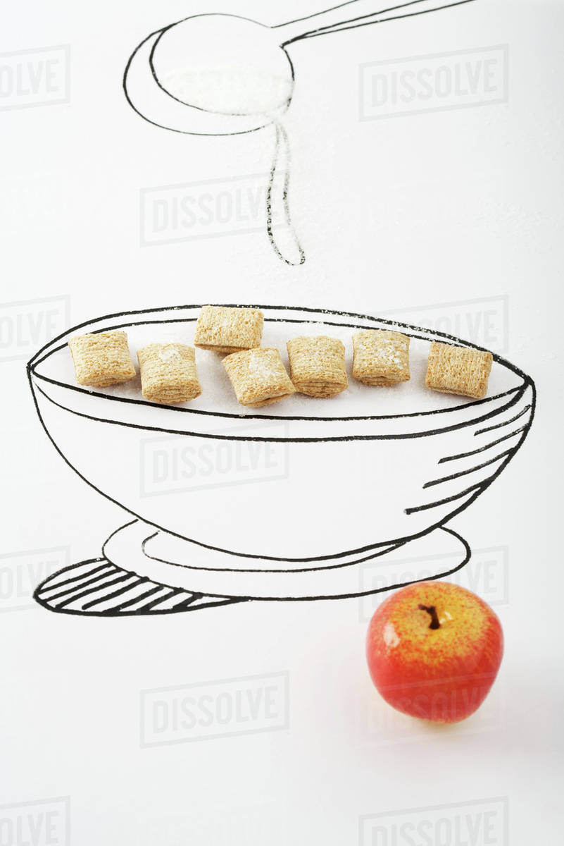 Sprinkling sugar on cereal - Stock Photo - Dissolve