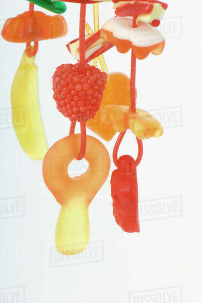 Colorful candy hanging on strings, close-up - Royalty-free Stock Photo ...