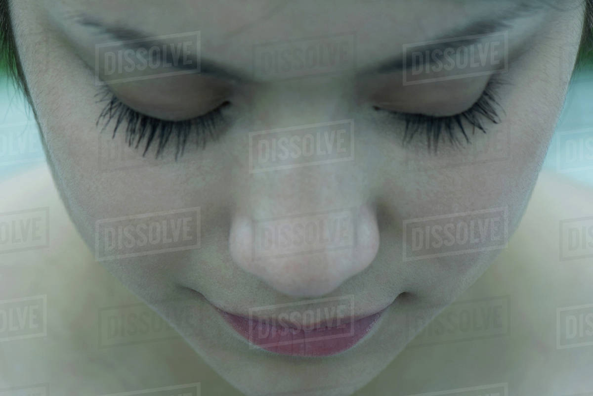 Close-up of young woman's face, eyes closed - Royalty-free Stock Photo ...