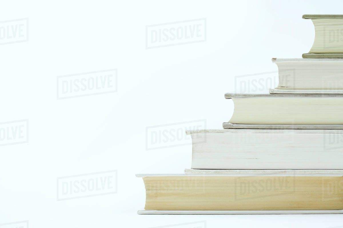 Stack of books, side view, close-up - Royalty-free Stock Photo | Dissolve