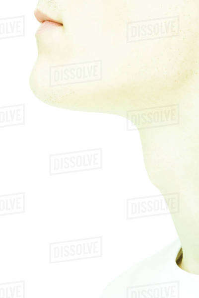 Young man's lower face and neck, extreme close-up - Royalty-free Stock ...