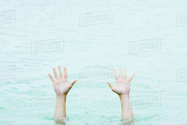 Hands rising out of water, cropped view - Royalty-free Stock Photo ...