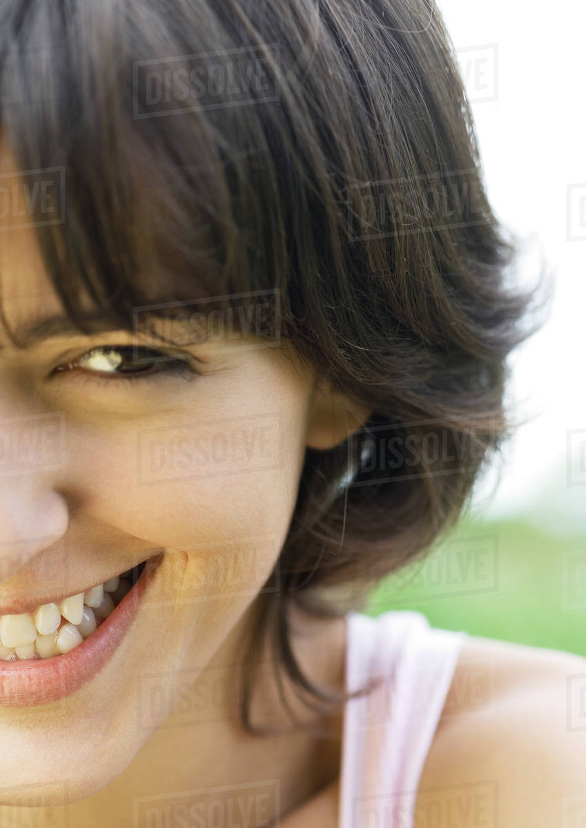 Young woman laughing, cropped, portrait - Royalty-free Stock Photo ...