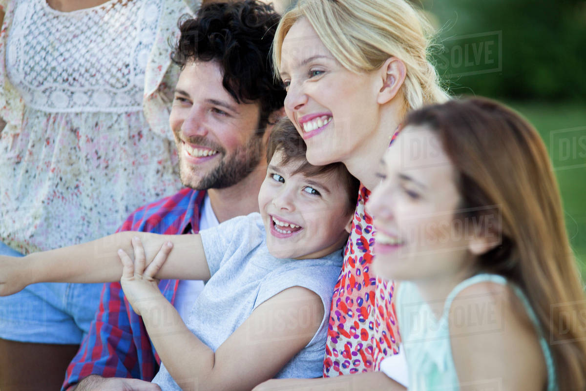 Family and friends spending time together - Royalty-free Stock Photo ...