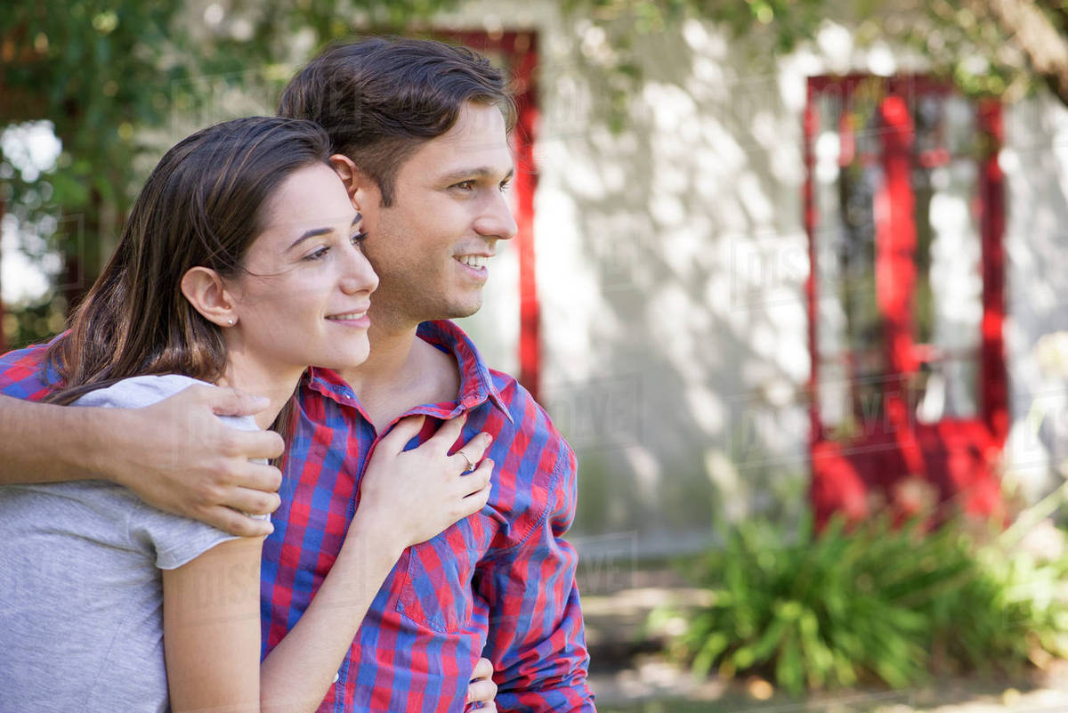 Couple looking forward to glowing future together - Royalty-free Stock ...