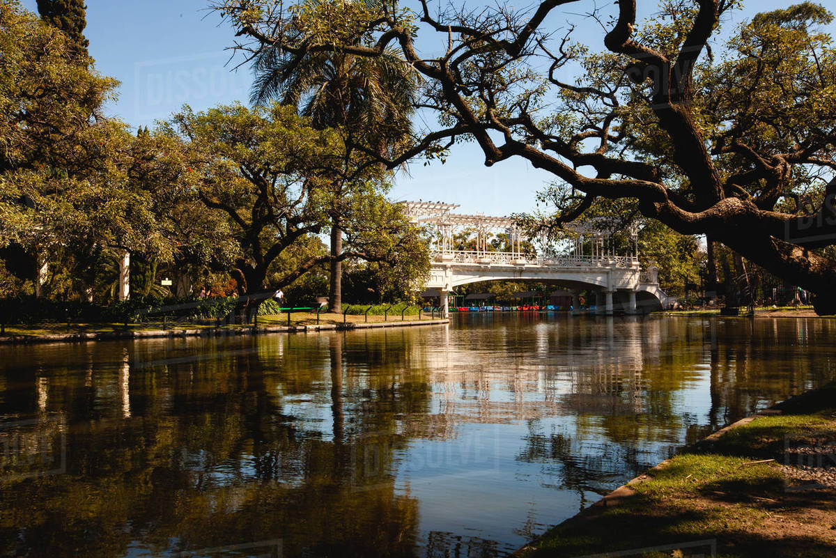 View of bridge over lake - Royalty-free Stock Photo | Dissolve