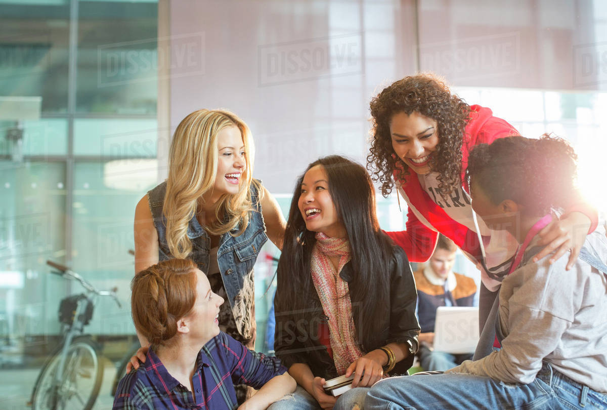 University students talking - Stock Photo - Dissolve