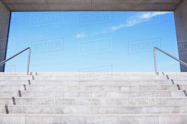 Concrete steps leading to blue sky - Royalty-free Stock Photo | Dissolve